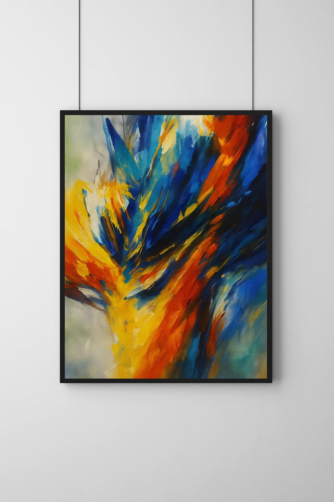 Abstract Acrylic Look Art, Printable Poster, Vibrant Colors, Living ...