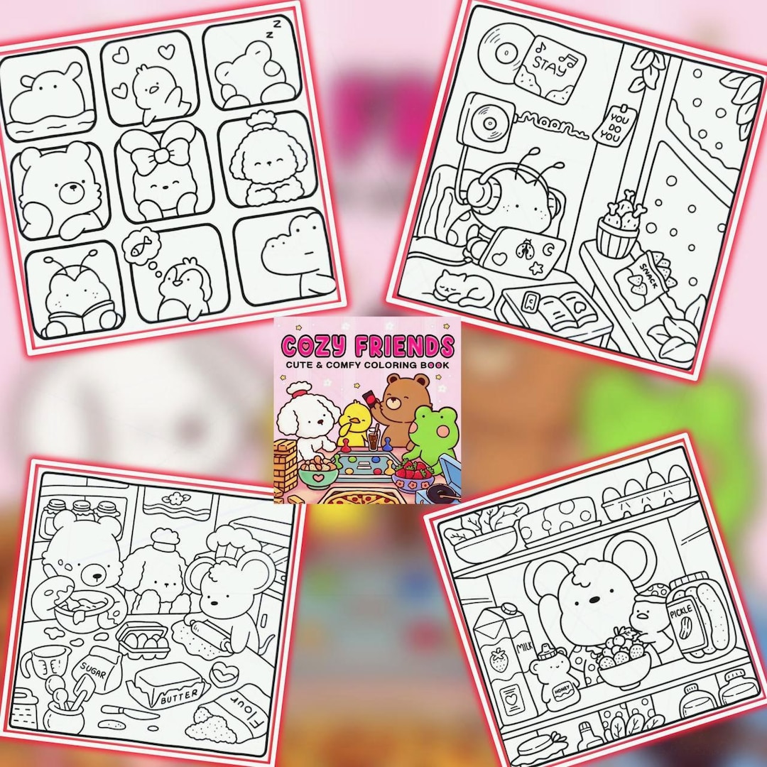 Coco Wyo Cozy Friends Digital Coloring Book Instant Download Cozy ...