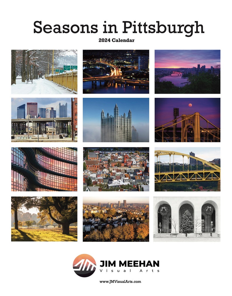 2024 Seasons in Pittsburgh 11x14 Wall Calendar by Jim Meehan - Etsy