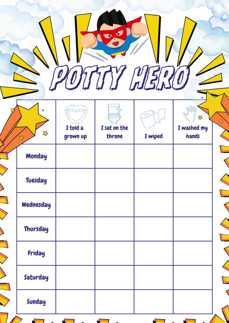 Potty Hero Chart - Etsy