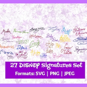 Character Princess Signature Autograph Set, Character Autographs, SVG ...