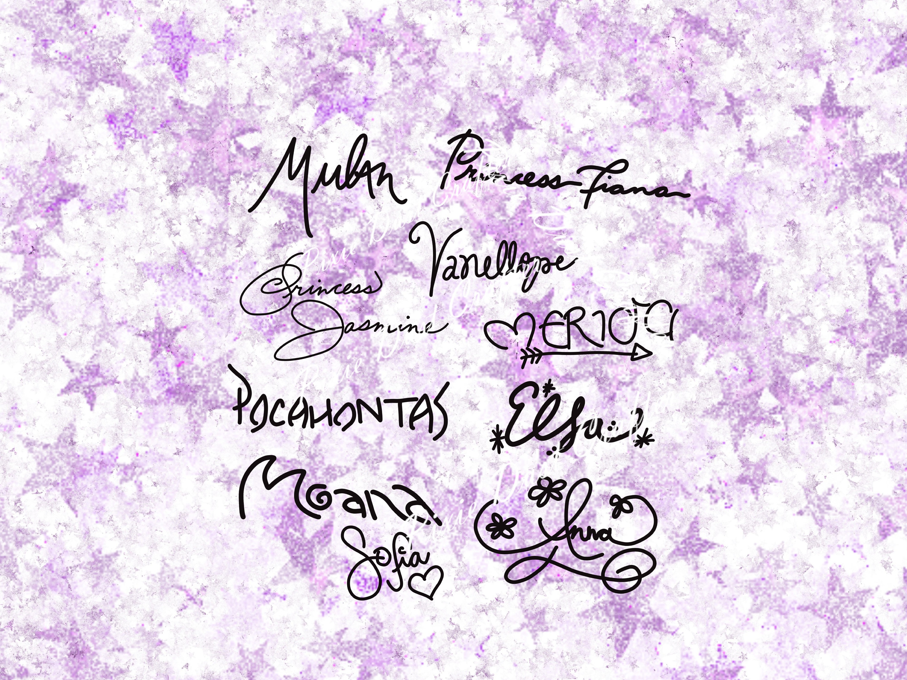Character Princess Signature Autograph Set Character - Etsy Canada
