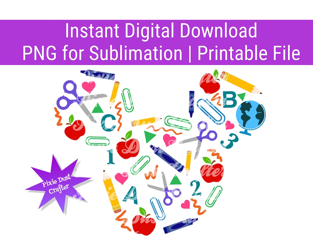 Mouse Student Teacher Back to School Png, School Frame Printable ...