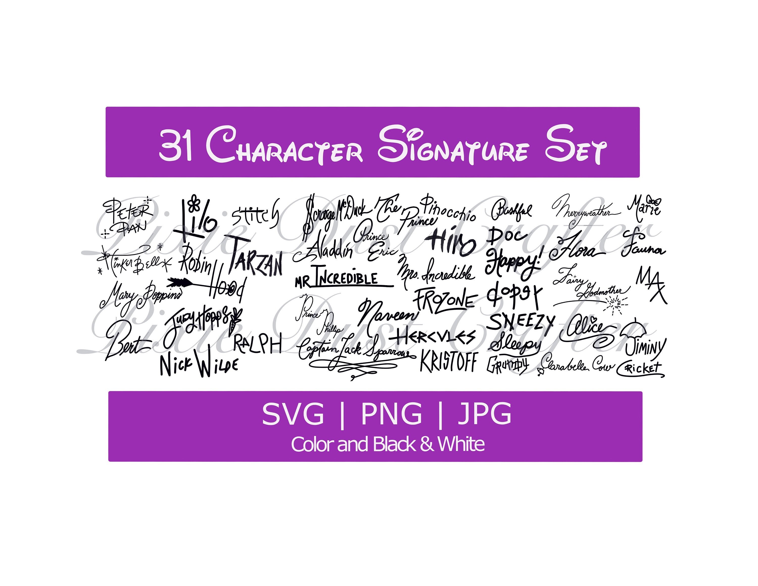 Disney Character Signatures Peter Pan