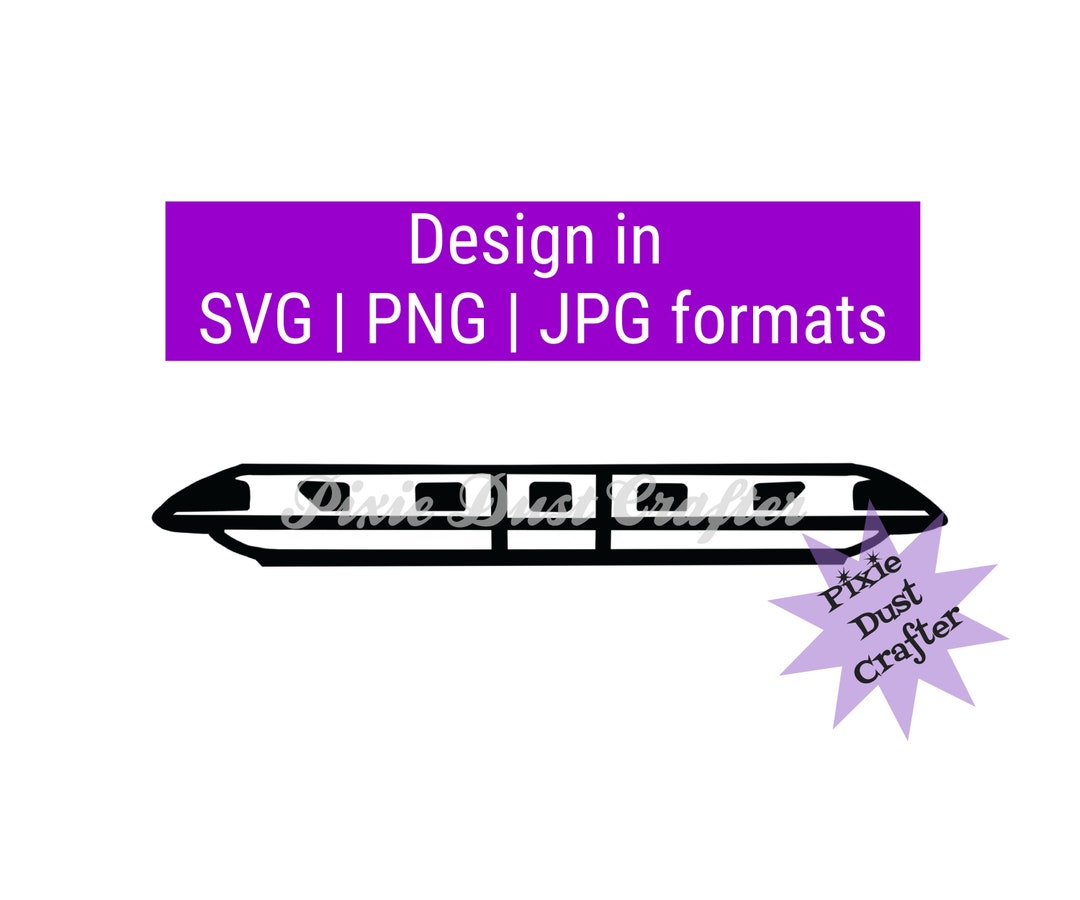 Monorail Theme Park Rail Transportation SVG / PNG / JPG for Cricut ...