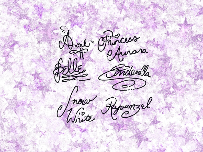 Character Princess Signature Autograph Set Character - Etsy Canada