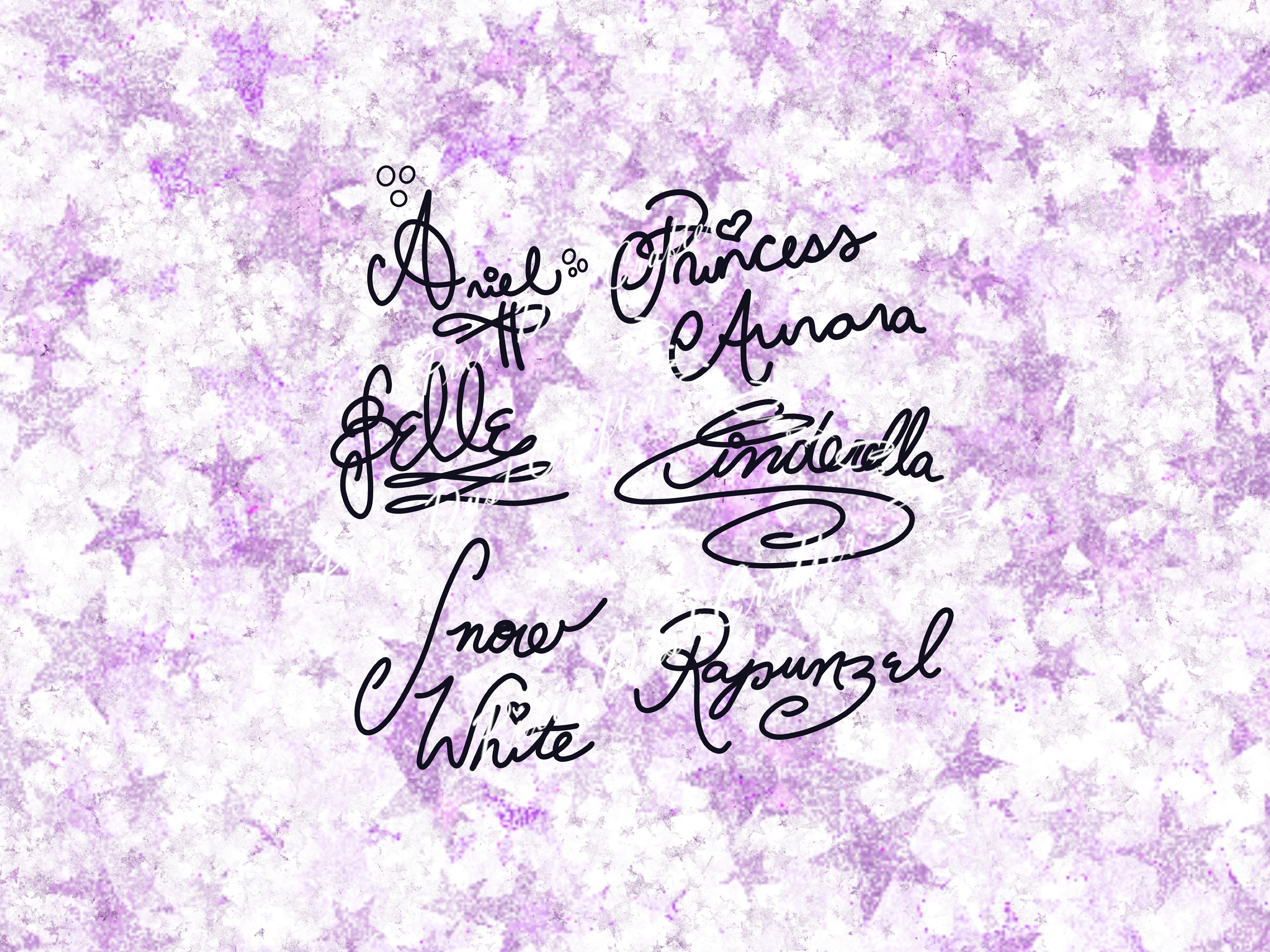 Character Princess Signature Autograph Set SVG JPG PNG - Etsy