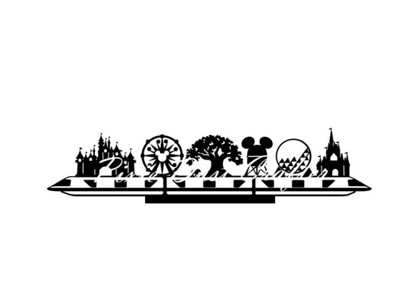 Disney Parks Landmarks Combo Svg Digital Files Monorail Etsy