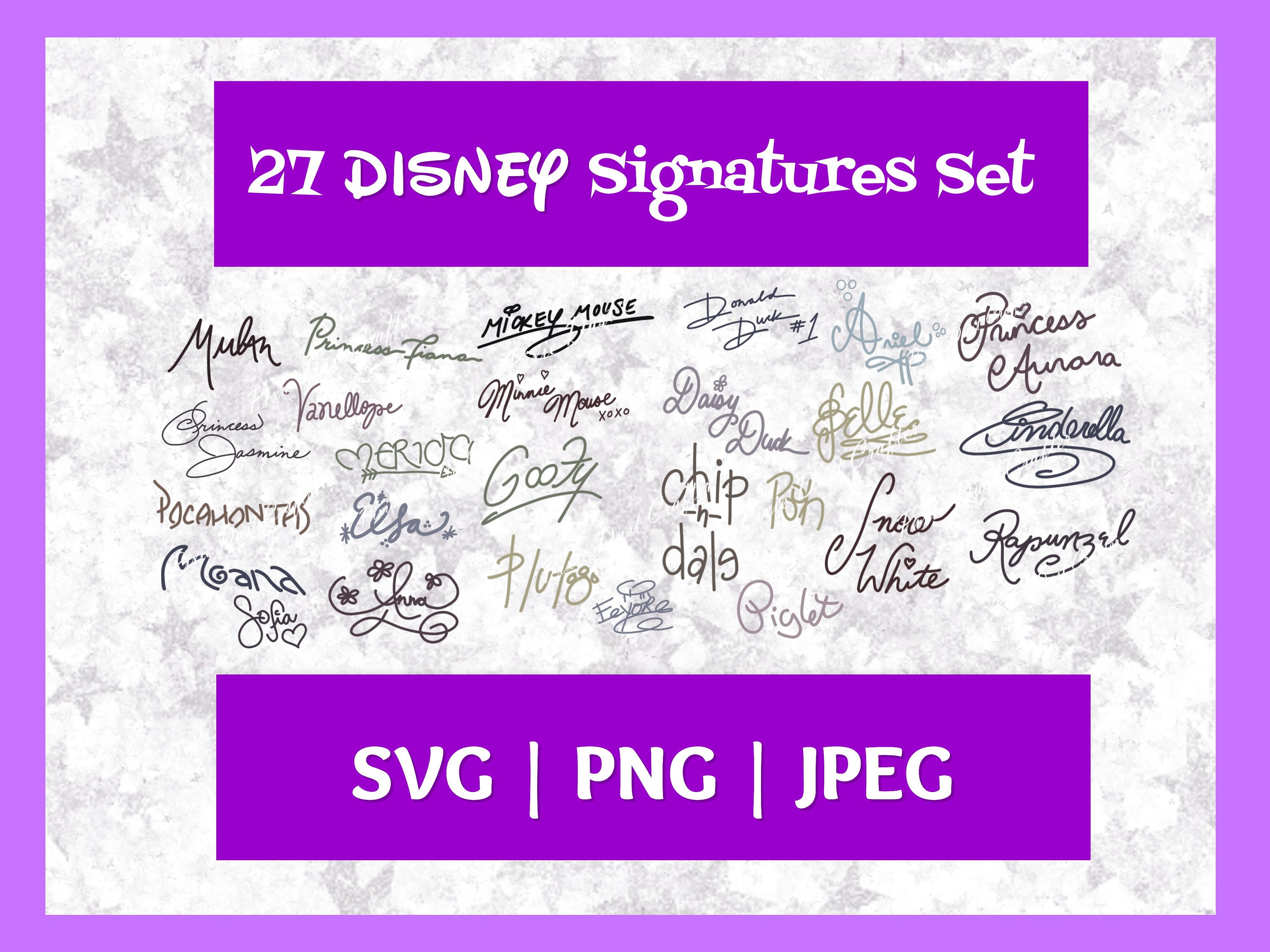Character Princess Signature Autograph Set Character - Etsy Canada