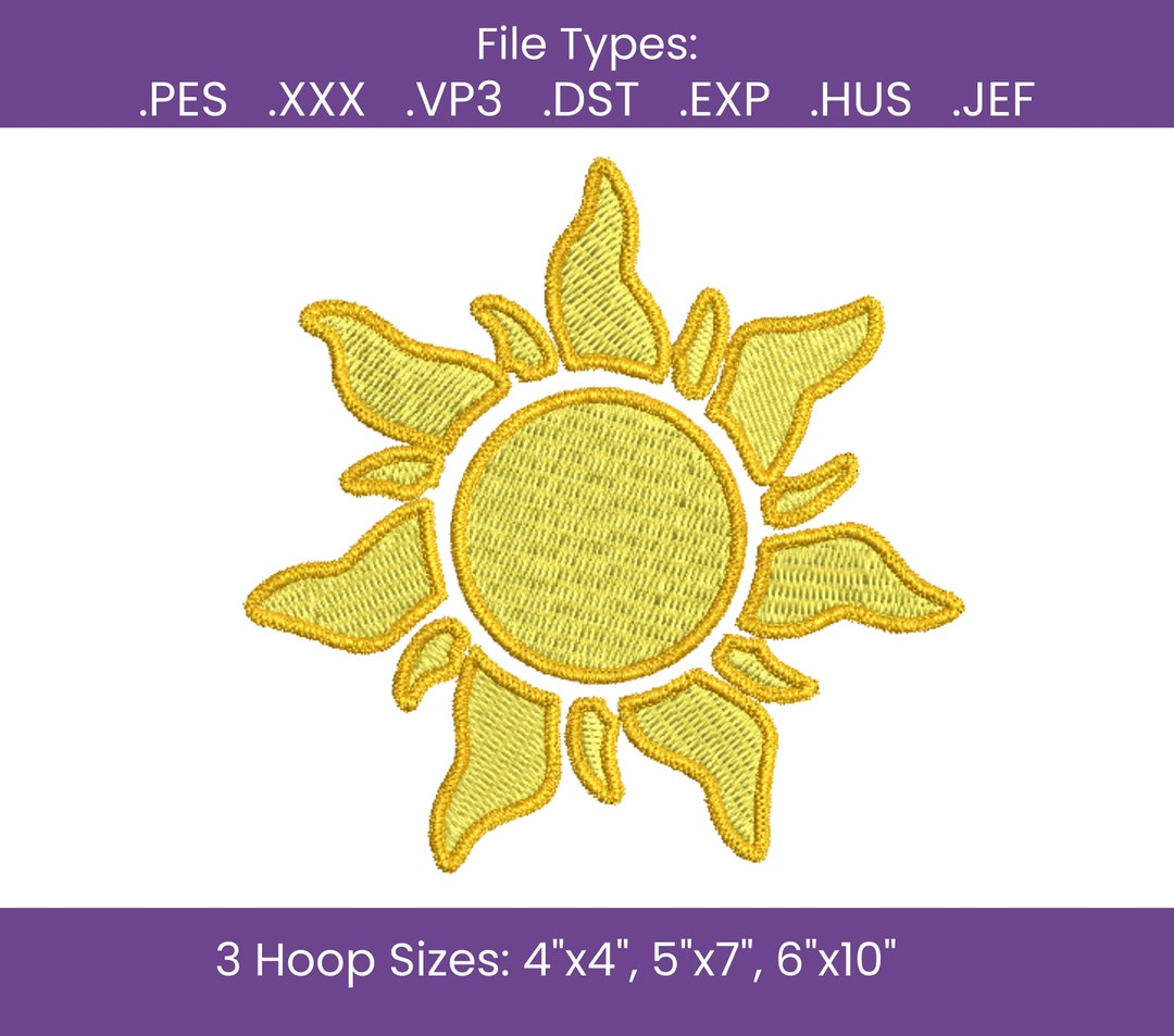 Rapunzel Lantern Machine Embroidery, Tangled Sun Machine Embroidery ...
