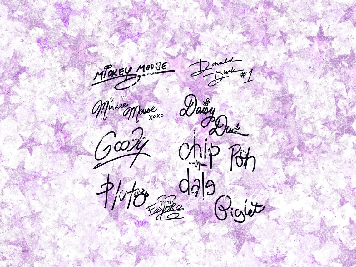 Character Princess Signature Autograph Set Character - Etsy Canada