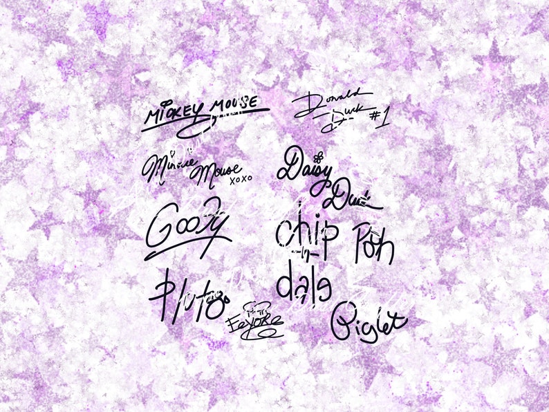 Character Princess Signature Autograph Set Character - Etsy Canada