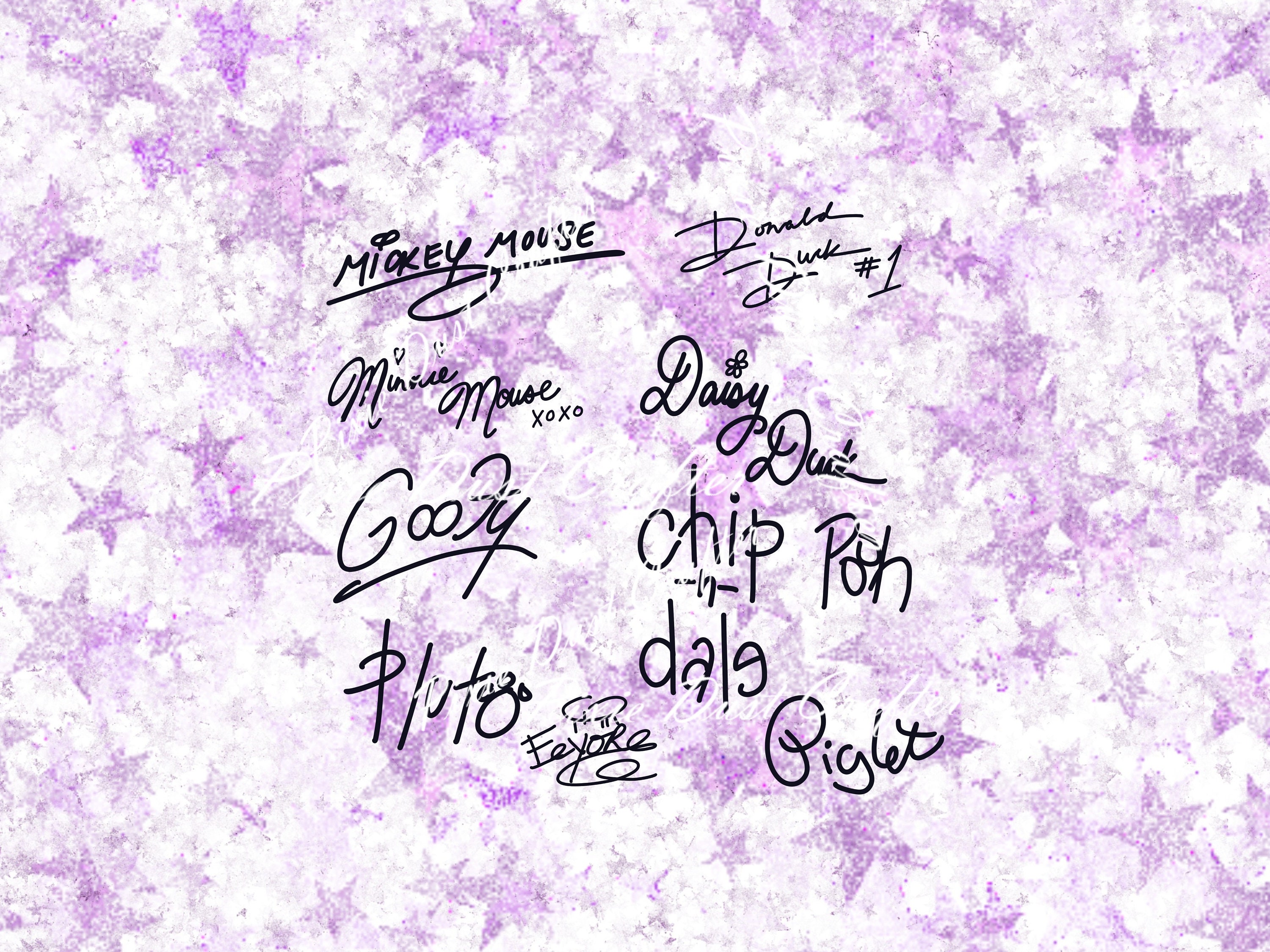 Character Princess Signature Autograph Set SVG JPG PNG - Etsy