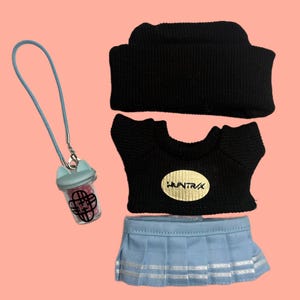 Labubu Kpop Demon Hunter Bands Matching Top and Beanie Set With Pleated ...