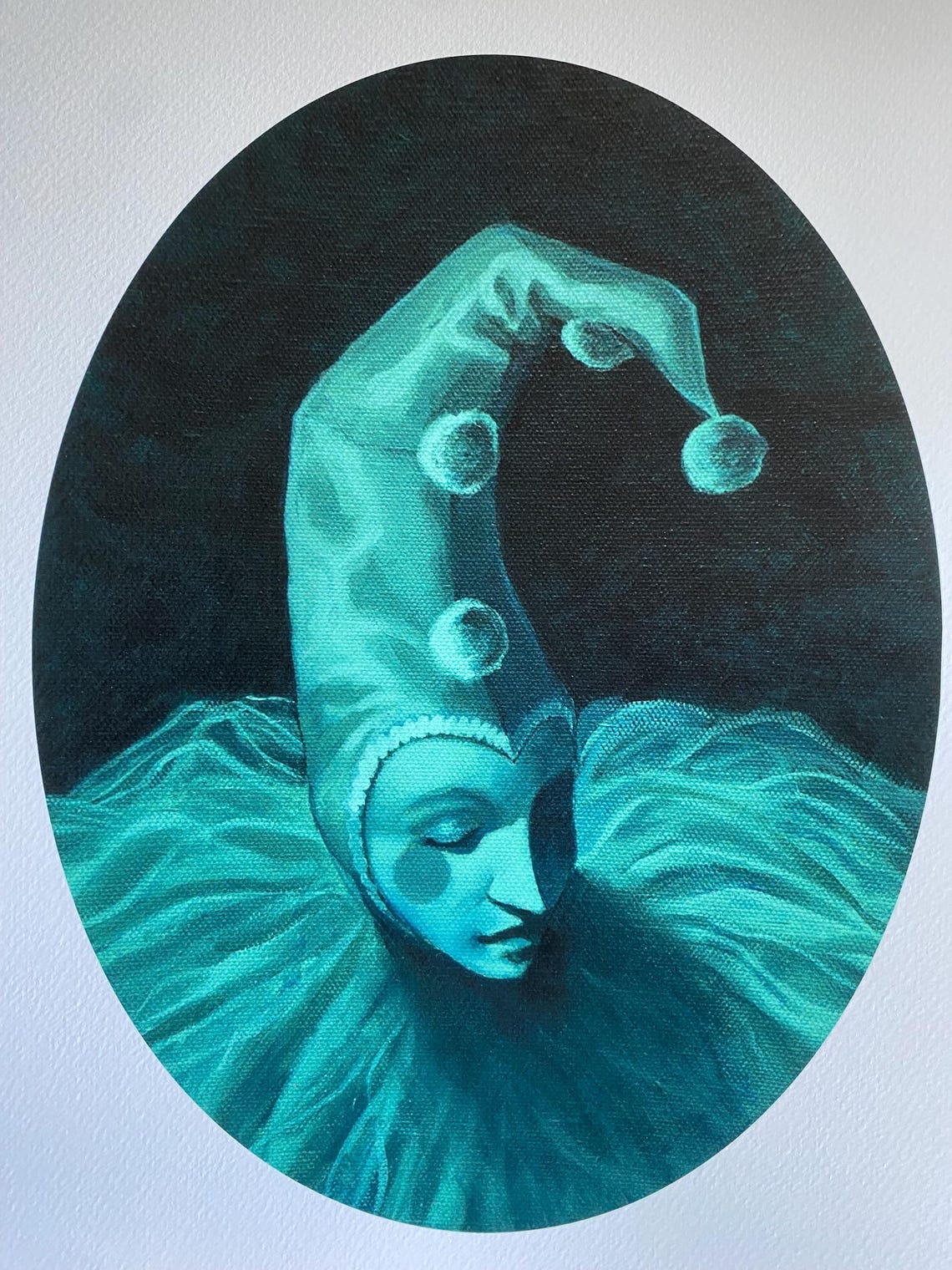 Serene Pierrot PRINT - Clown Inspired Painting - 12 Inch Wall Decor - Etsy