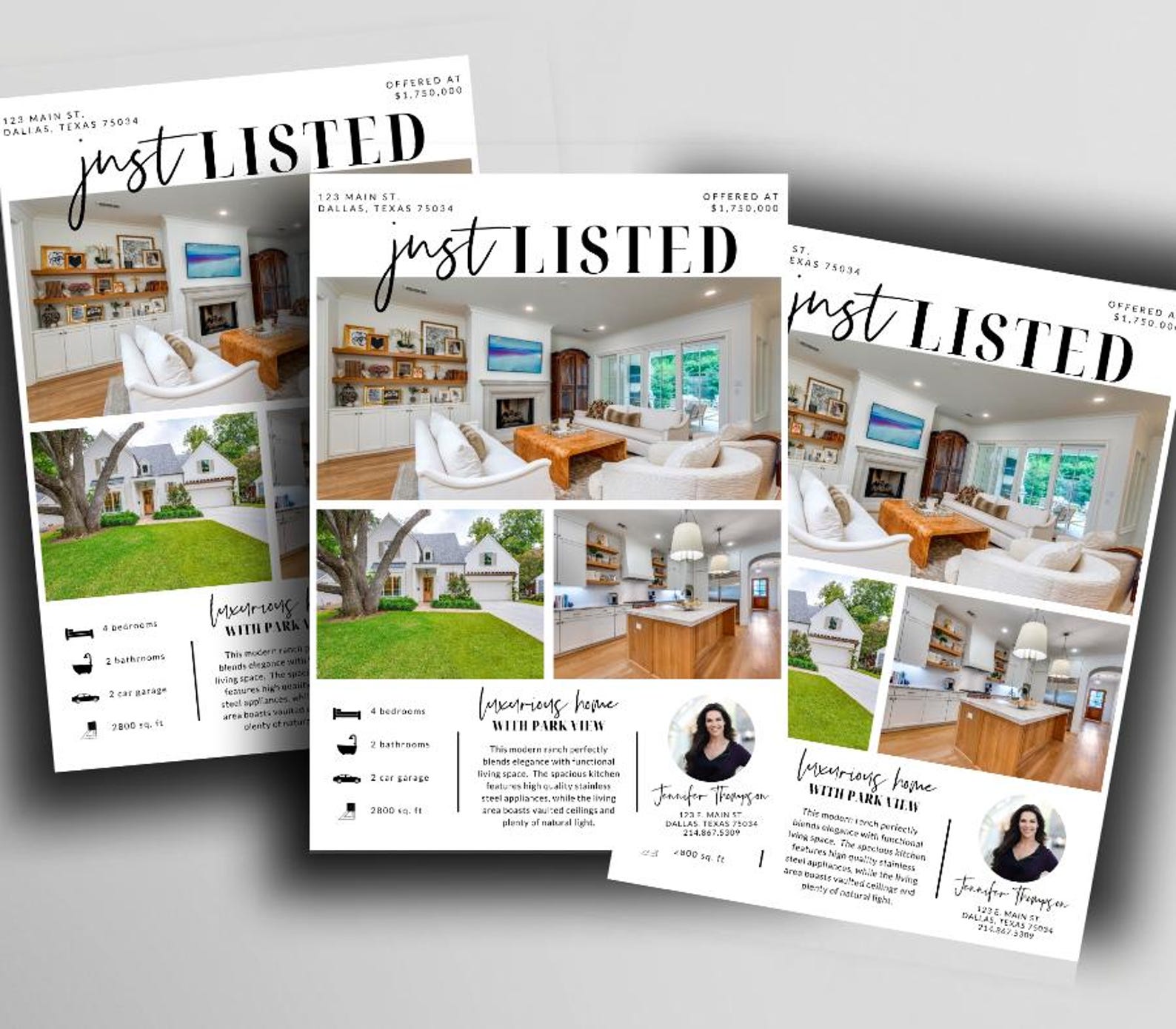 Just Listed Feature Sheet Property Flyer, Digital Real Estate Template ...