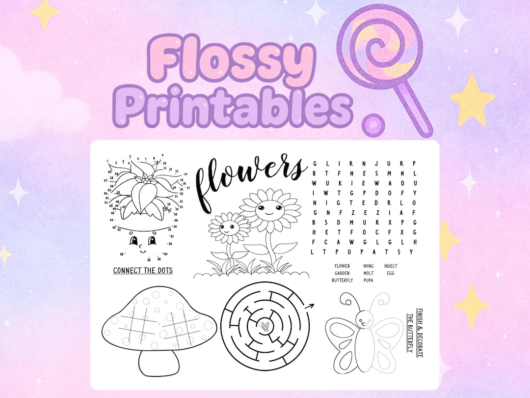 Sweet & Magical Colouring Pages for Kids – Printable ‘flowers’ Activity ...