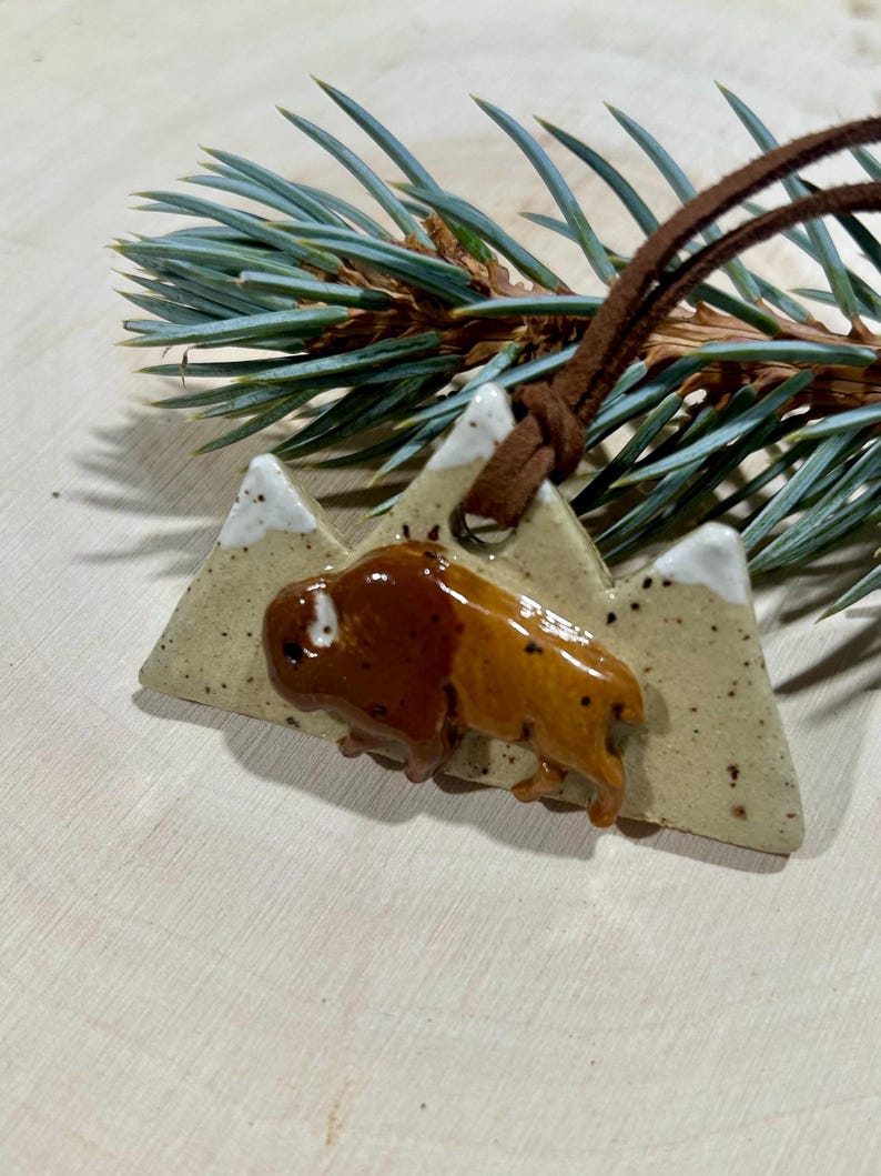 Montana Pottery Ornament With Bison - Etsy
