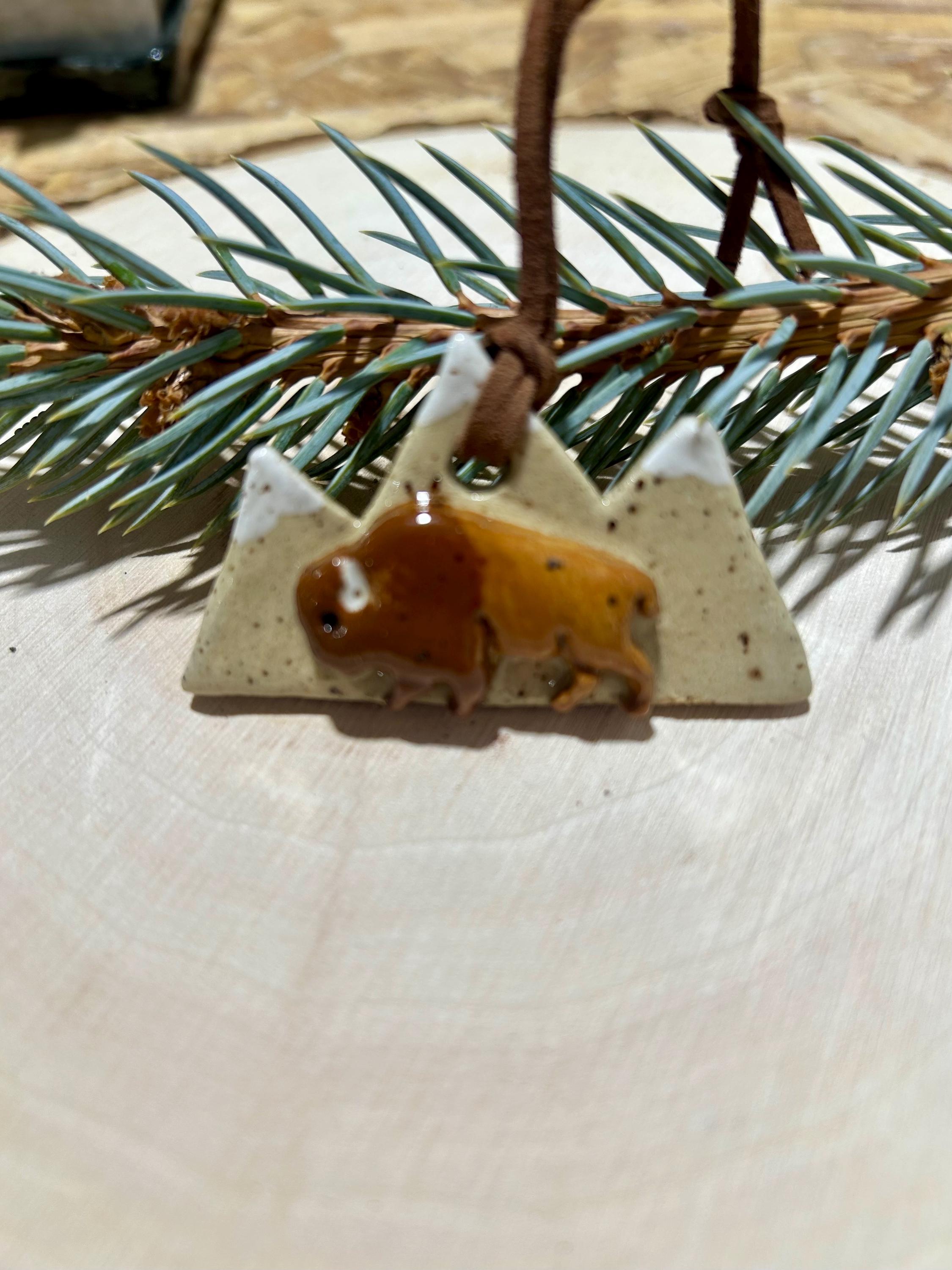 Montana Pottery Ornament With Bison - Etsy