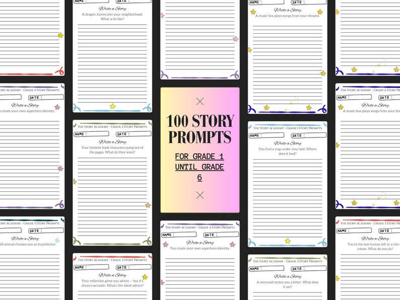 Grade 1 100 Story Writing Prompts | Creative Writing for Kids | Homeschool English Resource ...