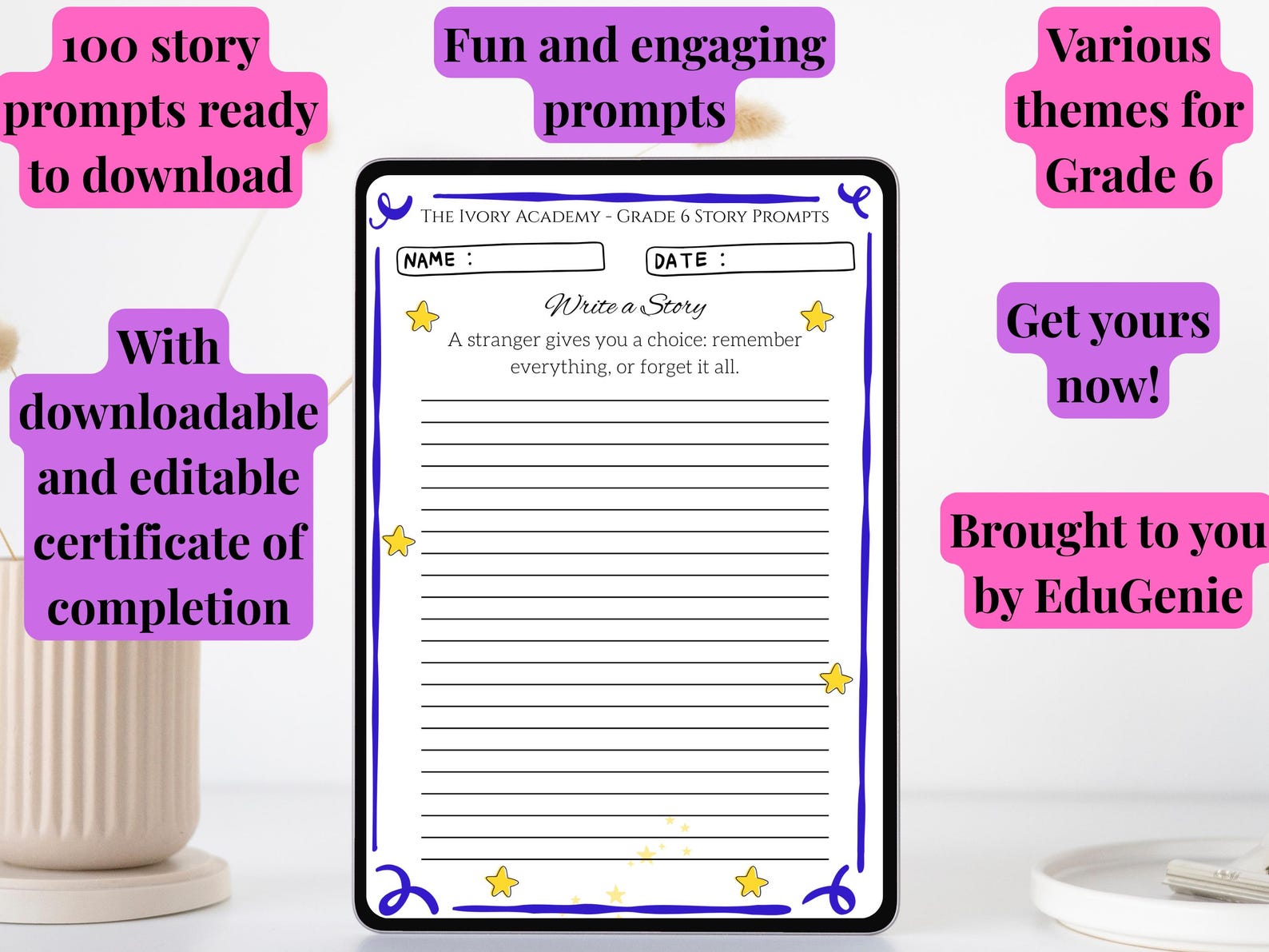 Grade 6 100 Creative Story Writing Prompts – Digital Download ...