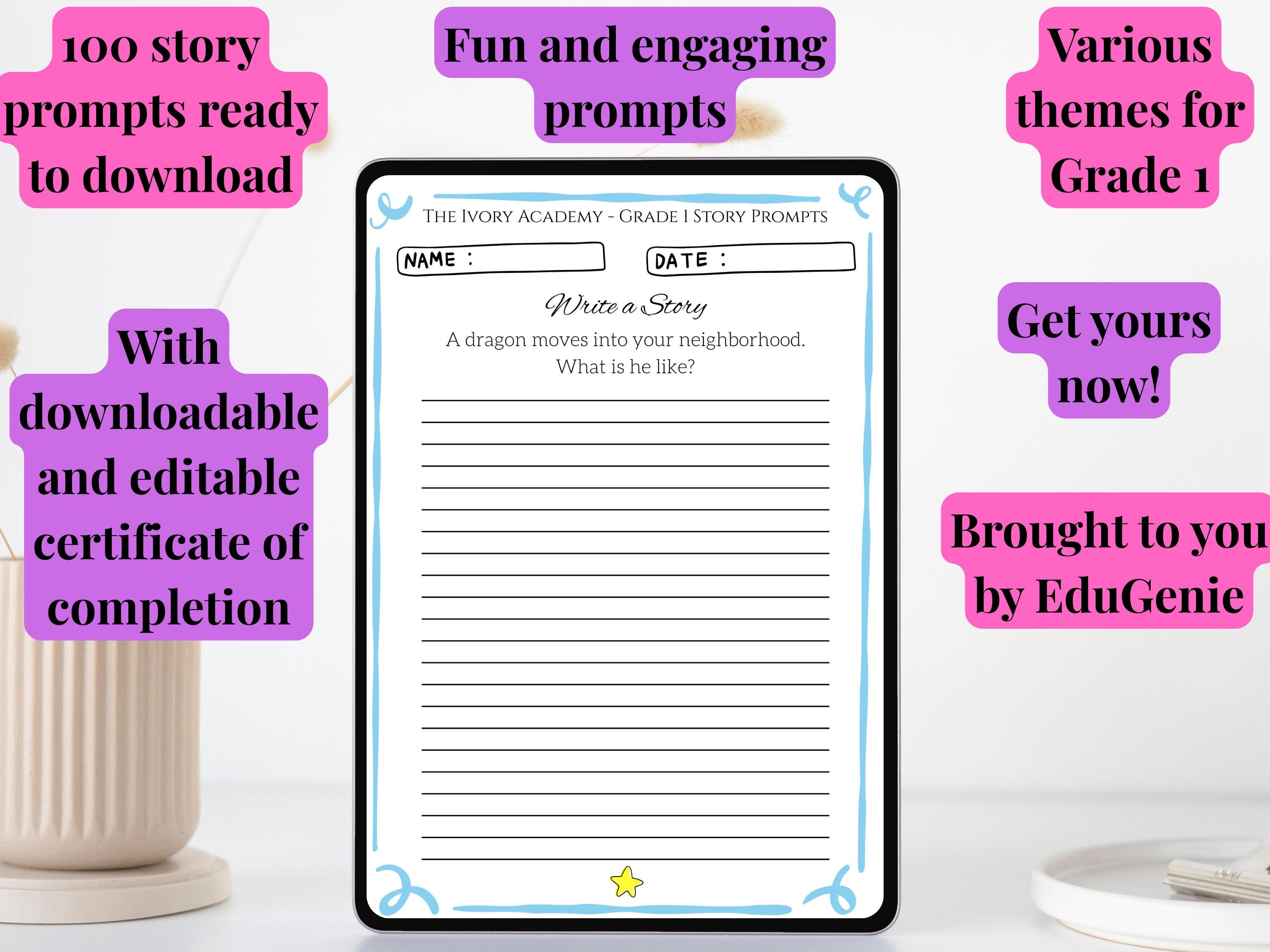 Grade 1 100 Story Writing Prompts | Creative Writing for Kids ...