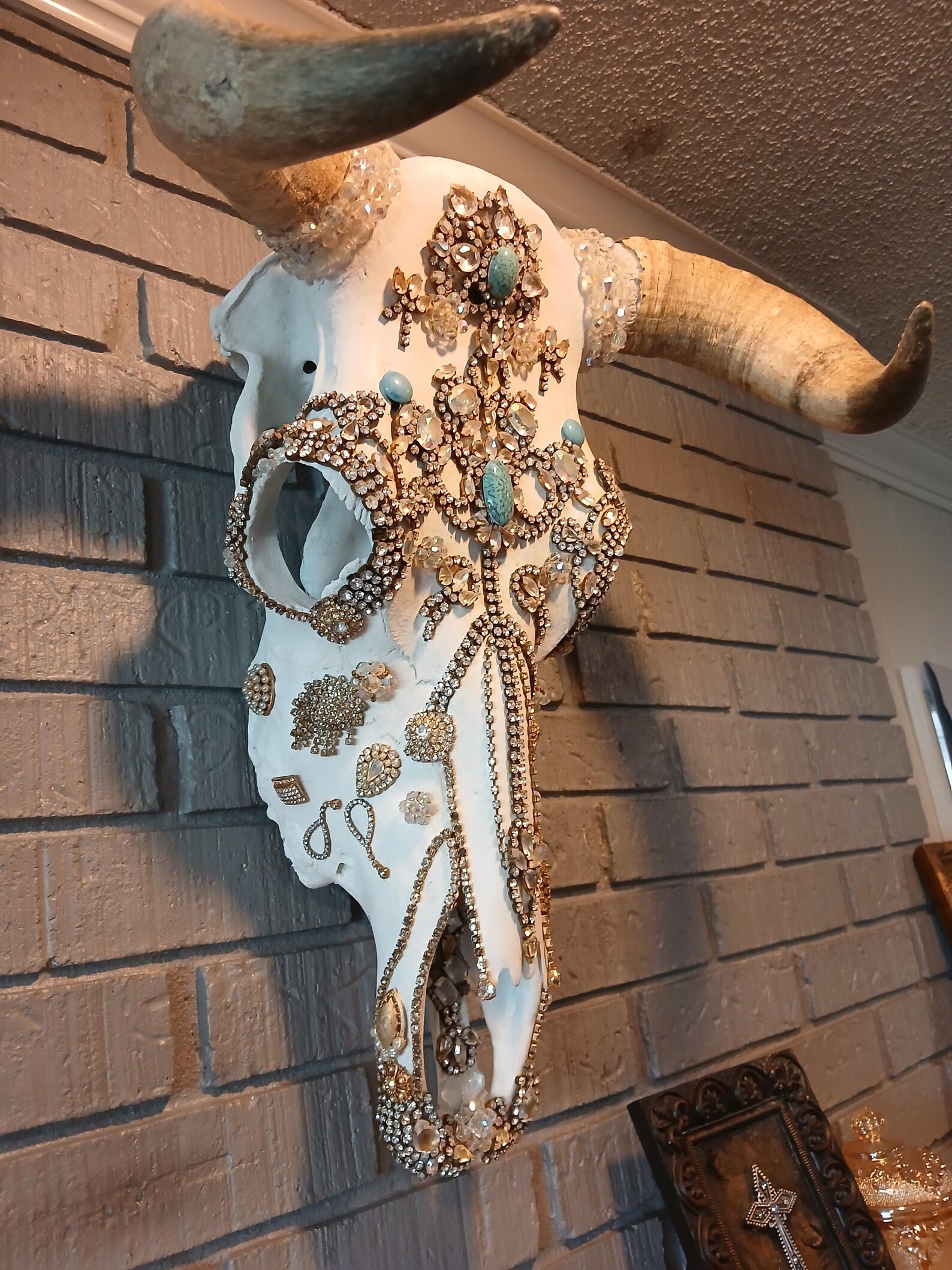 Gorgeous Vintage Embellished Cow Skull - Etsy