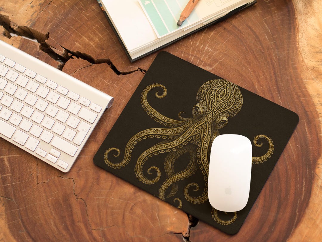 Elegant Octopus Mouse Pad, Artistic Desk Accessory, Unique Gift for ...