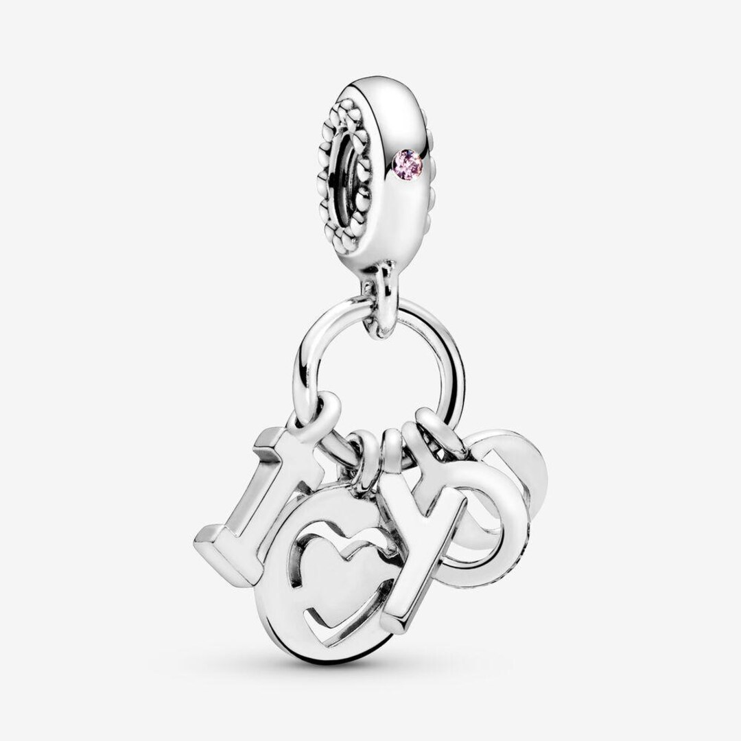Pandora Charm I Love You Dangle Fancy Pink Cz - Etsy