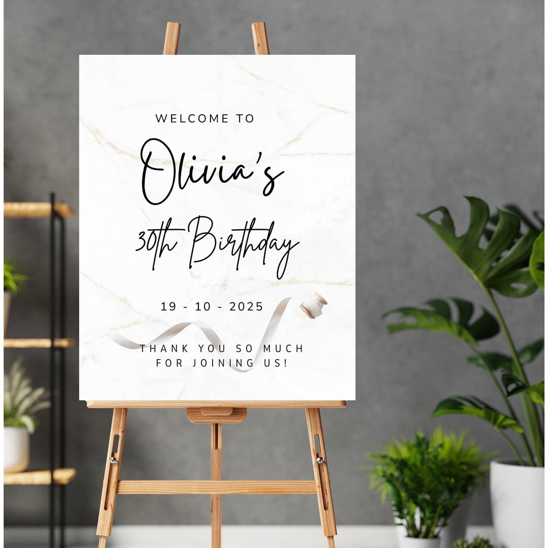 Editbale Happy Birthday Welcome Sign Template | Birthday Lawn Sign ...