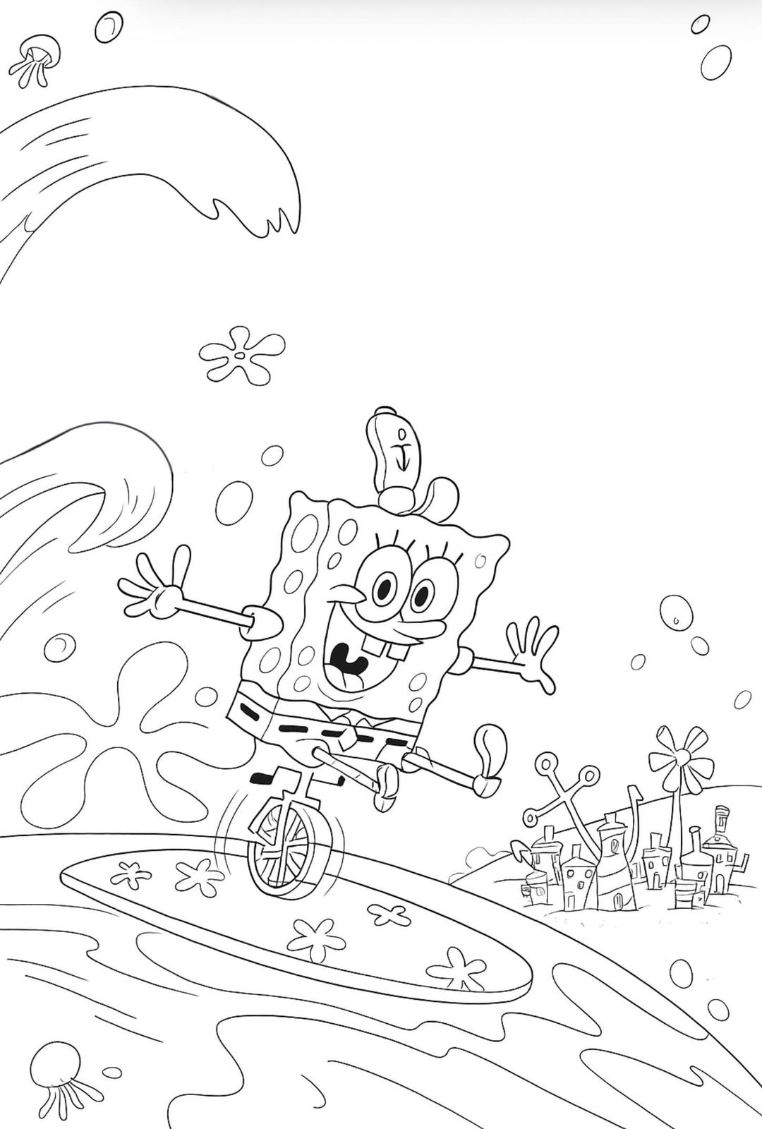 Printable Spongebob Coloring Page | Cartoon Character Digital Download ...