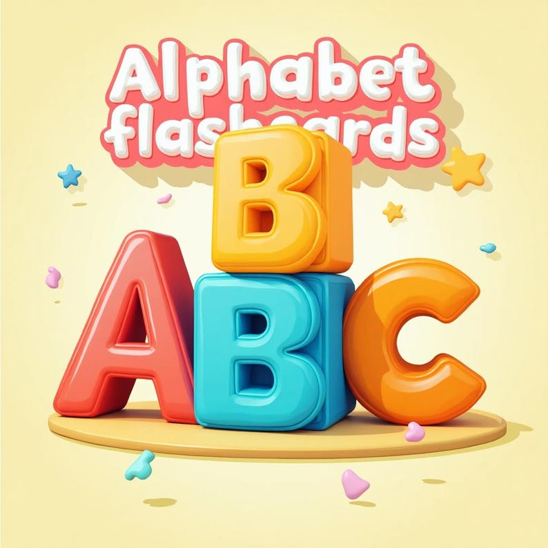 Printable Alphabet Flashcards Set: Early Learning Abcs - Etsy