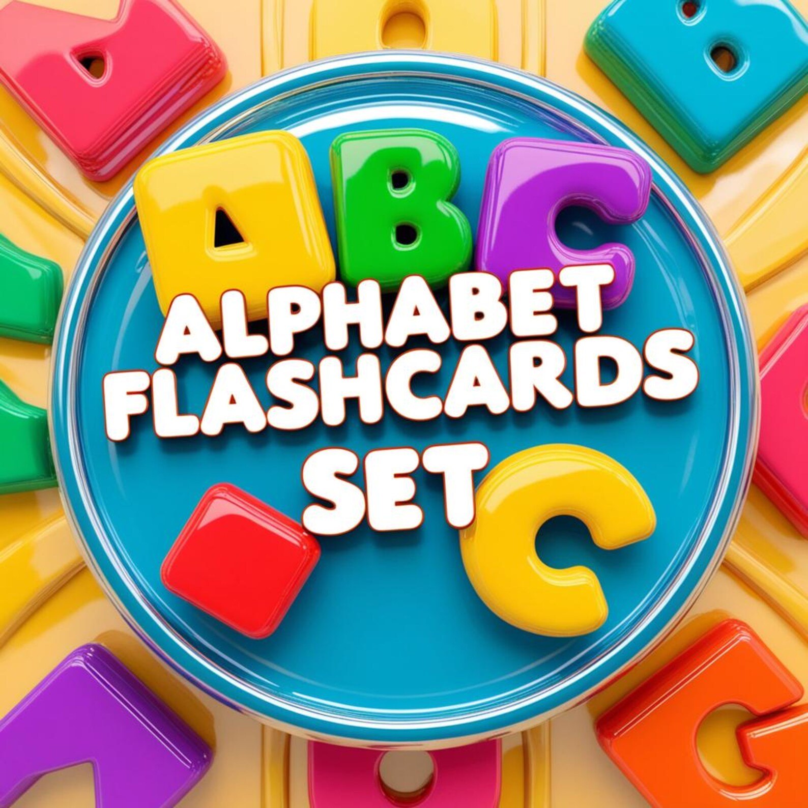 Printable Alphabet Flashcards Set: Early Learning Abcs - Etsy