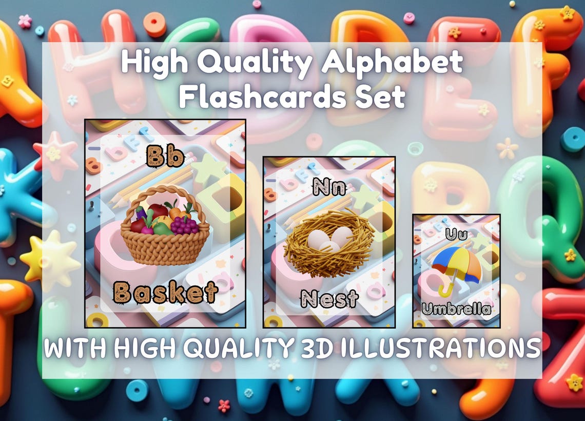 Printable Alphabet Flashcards Set: Early Learning Abcs - Etsy Canada