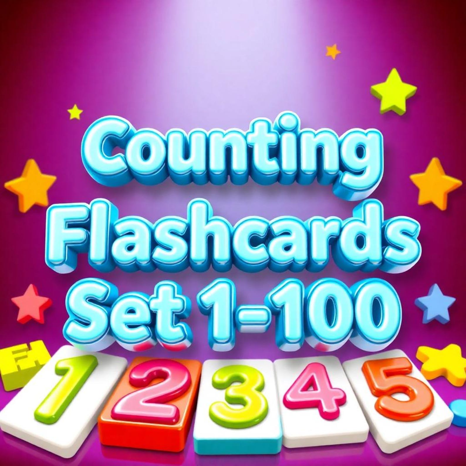 Printable Counting Flashcards for Kids | Numbers 1-100 Learning Cards ...