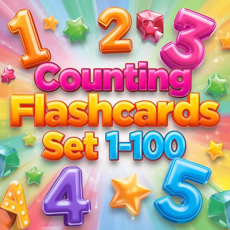 Printable Counting Flashcards for Kids | Numbers 1-100 Learning Cards ...