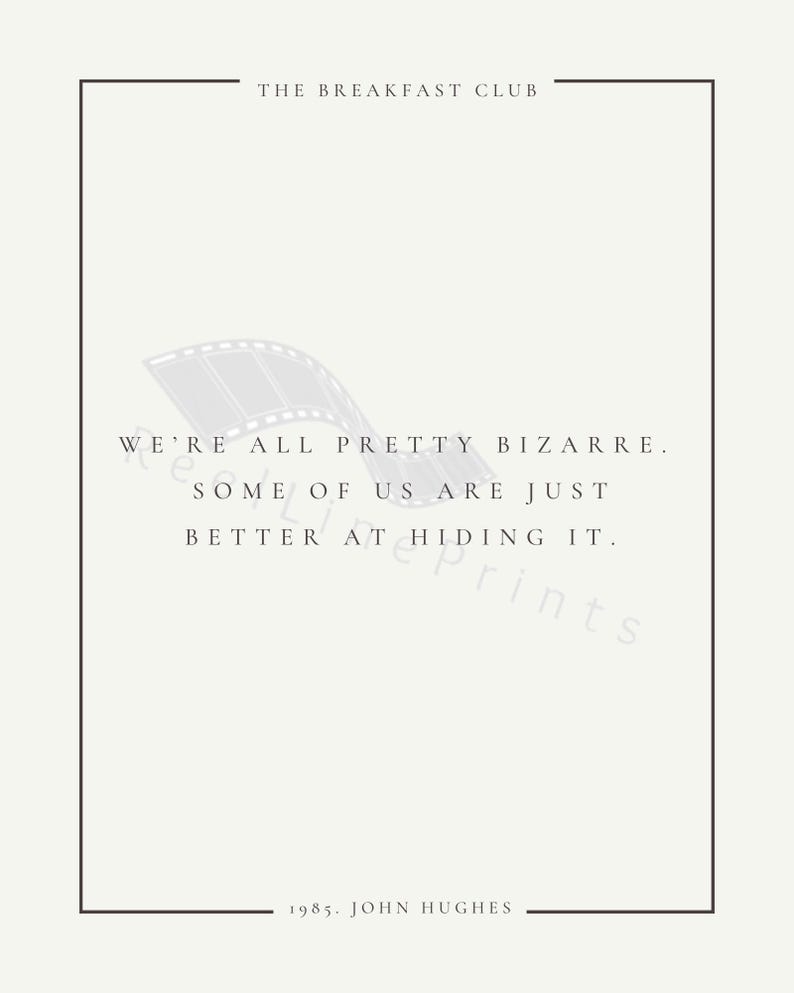 The Breakfast Club Movie Quote Poster Print | Digital Download ...