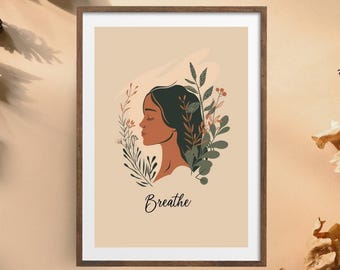 2 Sets of Boho Modern Lines Art Digital Download, Abstract Woman Line ...