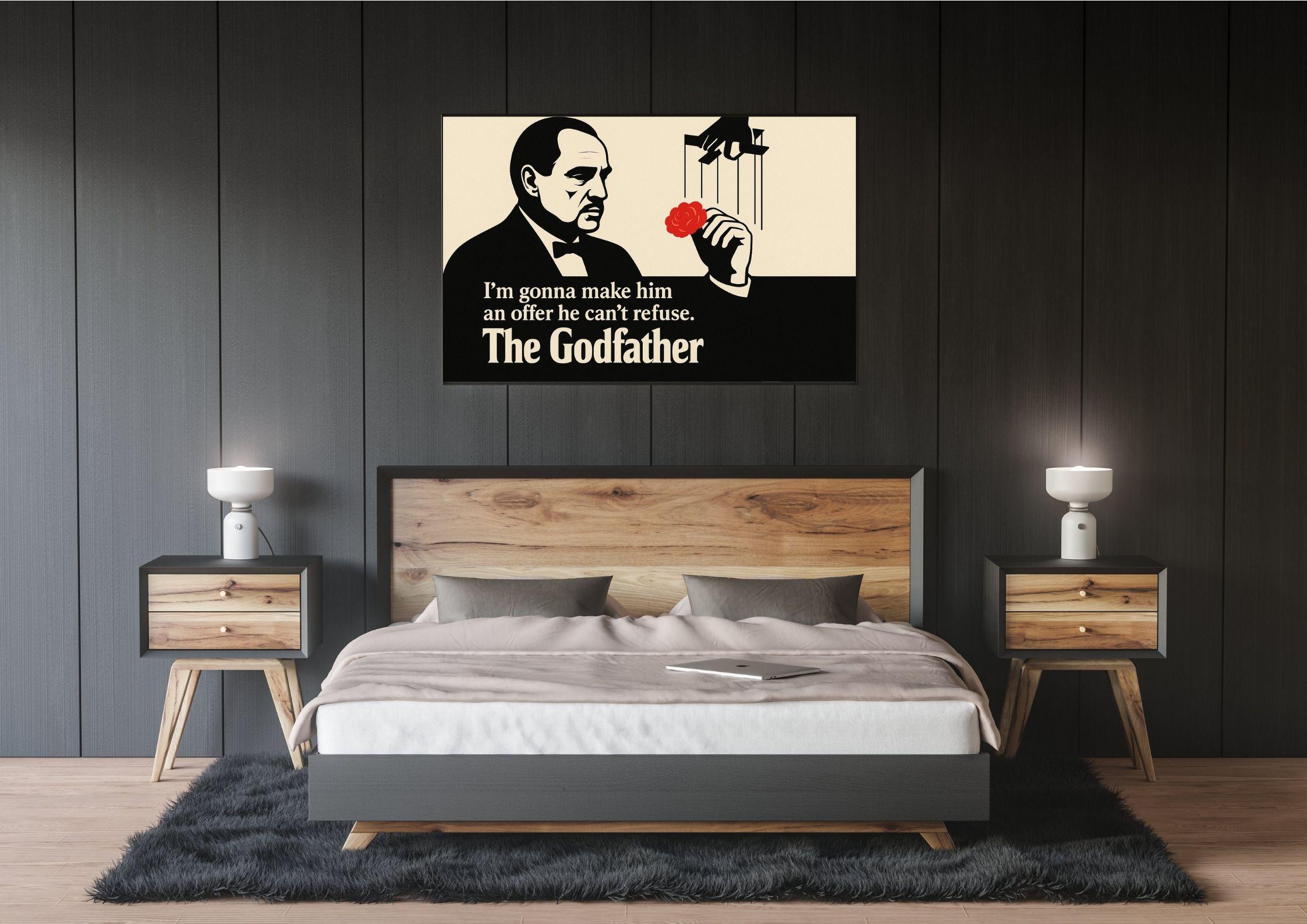 Minimalist Mafia Poster | Black and Red Digital Decorative Print ...