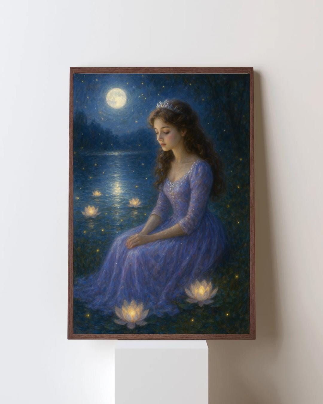 Fairytale Princess Moonlight Art Print, Fantasy Wall Decor, Enchanted ...