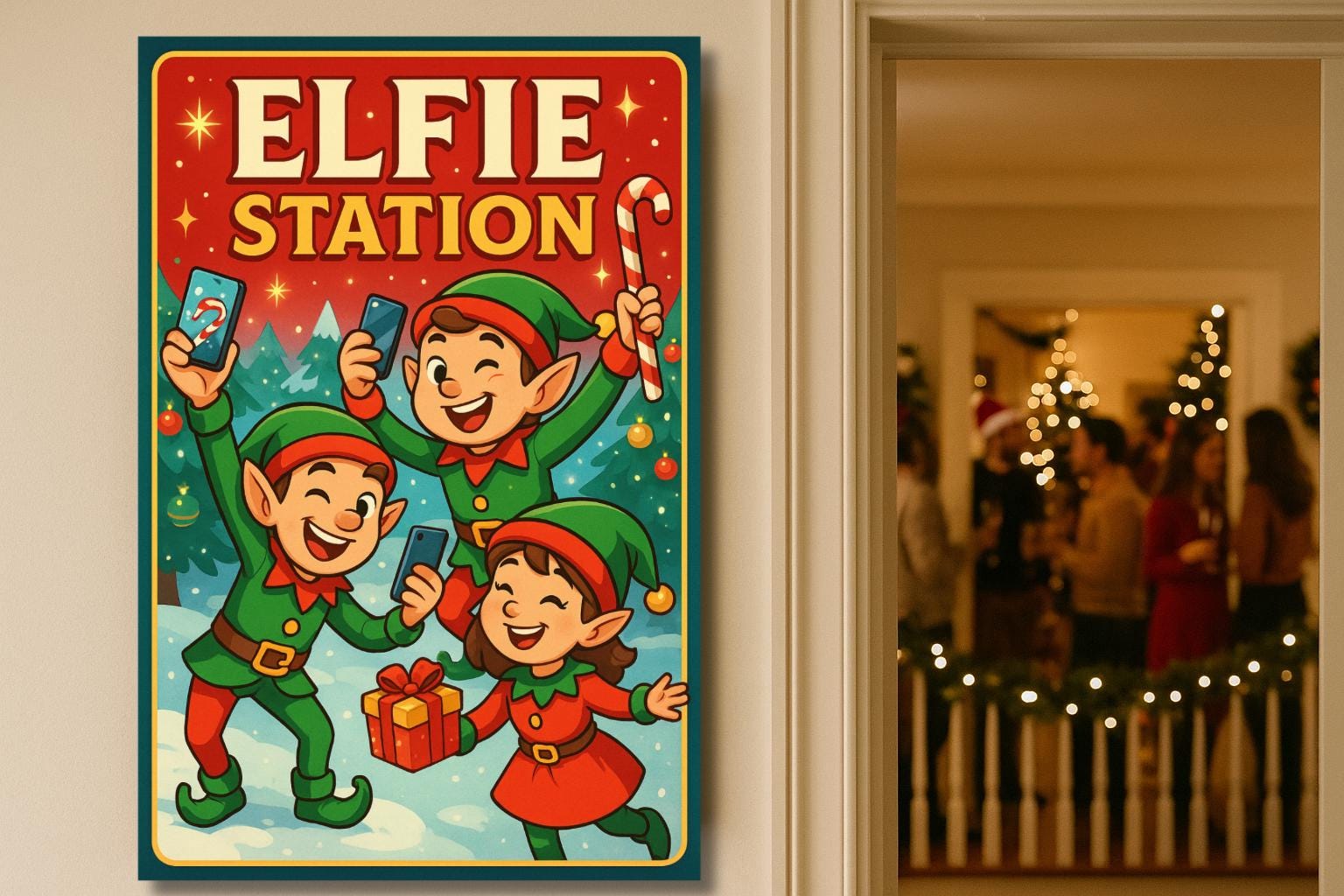 Elfie Station Christmas Photo Booth Sign: Holiday Selfie Prop (digital ...