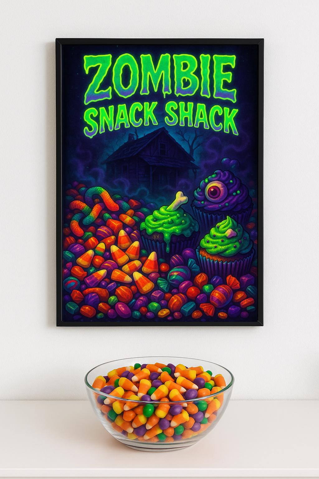 Zombie Snack Shack Sign: Halloween Candy Table Decoration, Spooky Party ...