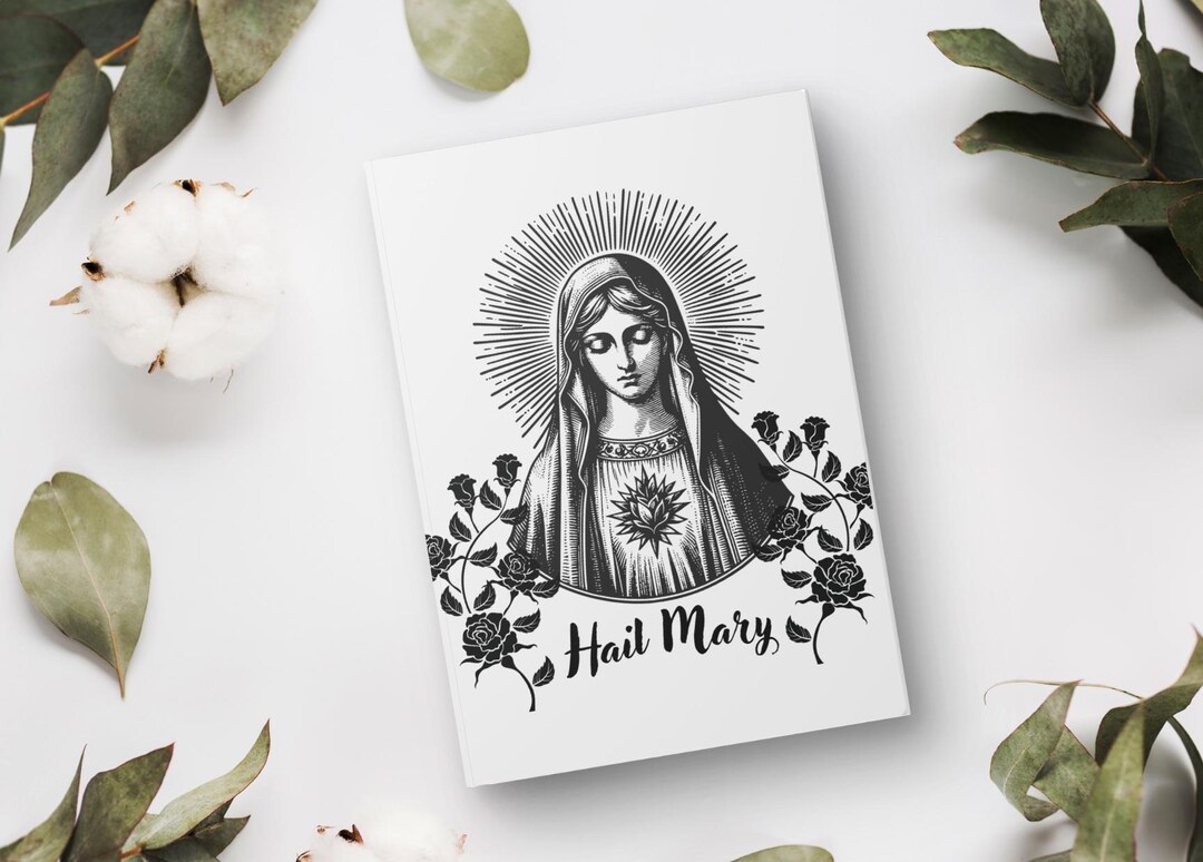 Religious Catholic Hail Mary Journal With Ruled Lines - Etsy