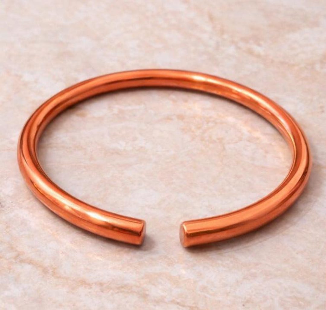 Handmade Pure Copper Cuff Bracelet, Minimalist Open Bangle - Etsy