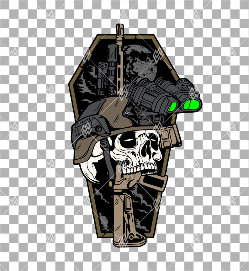 Skull Night Vision Helmet Design: Military Tactical Vector (digital ...