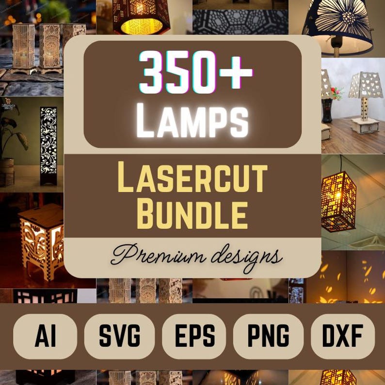 350+ Lamps Laser Cut Files Bundle, Lamp Bundle, 3D & 2D Patterns ...