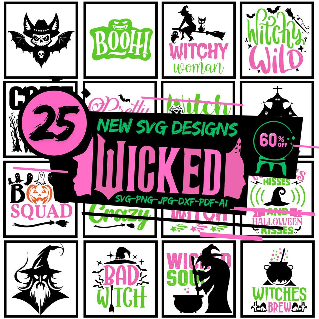 Wicked Musical SVG Bundle: Witch Silhouette & Broadway Quotes (digital ...