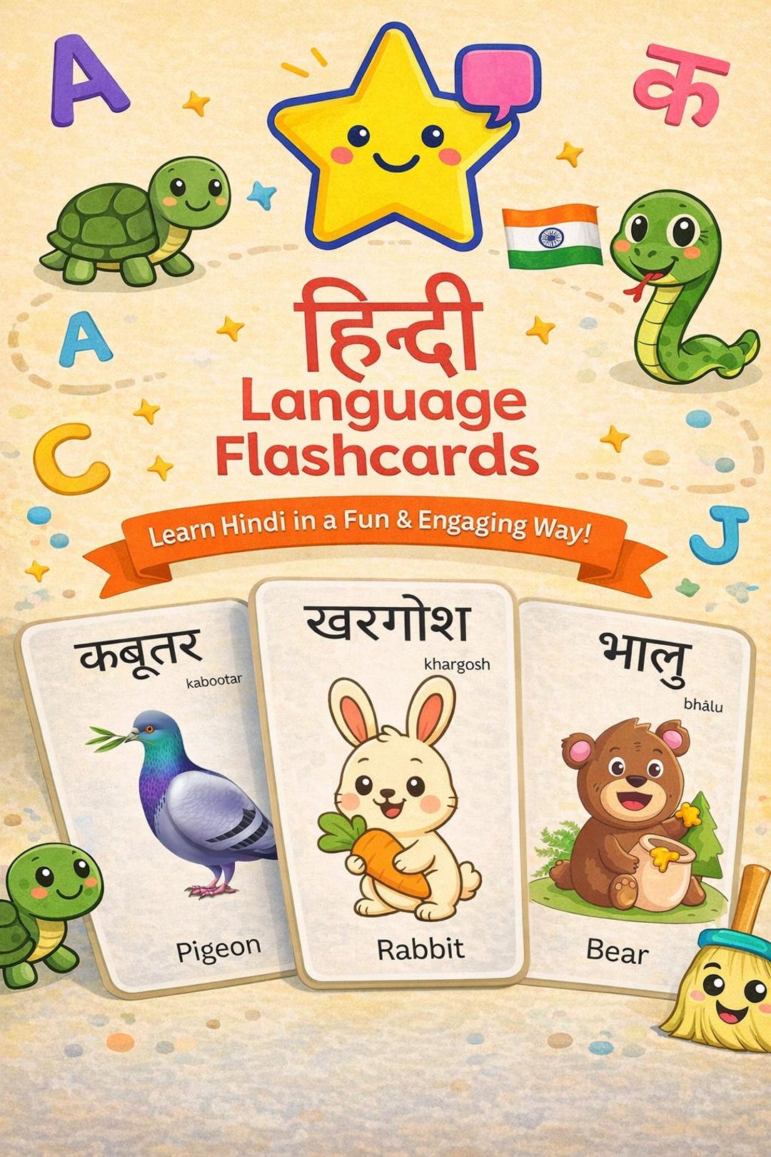 Hindi Flashcards: Montessori Printable Learning Cards With ...