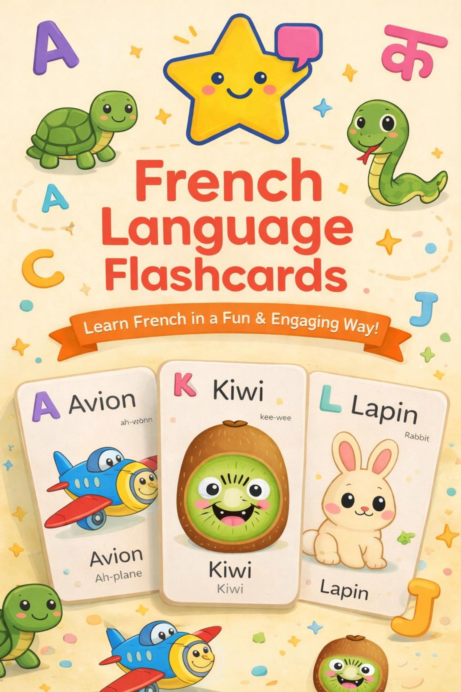 French Alphabet Flashcards: Montessori Learning Cards (digital Download ...