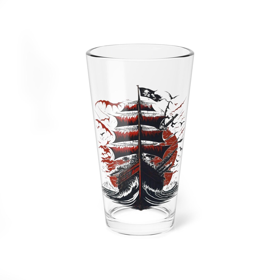 16oz Pirate Ship Mixing Glass - Etsy